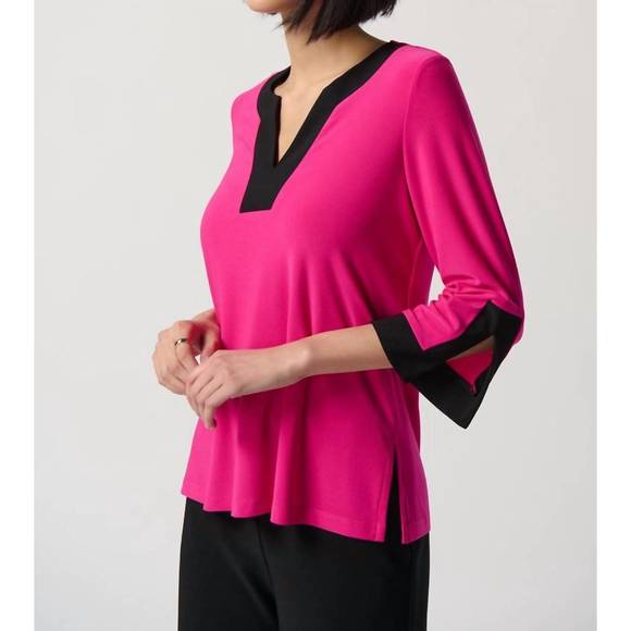 Joseph Ribkoff | Tops | New Joseph Ribkoff Silky Knit Colorblock Slit ...